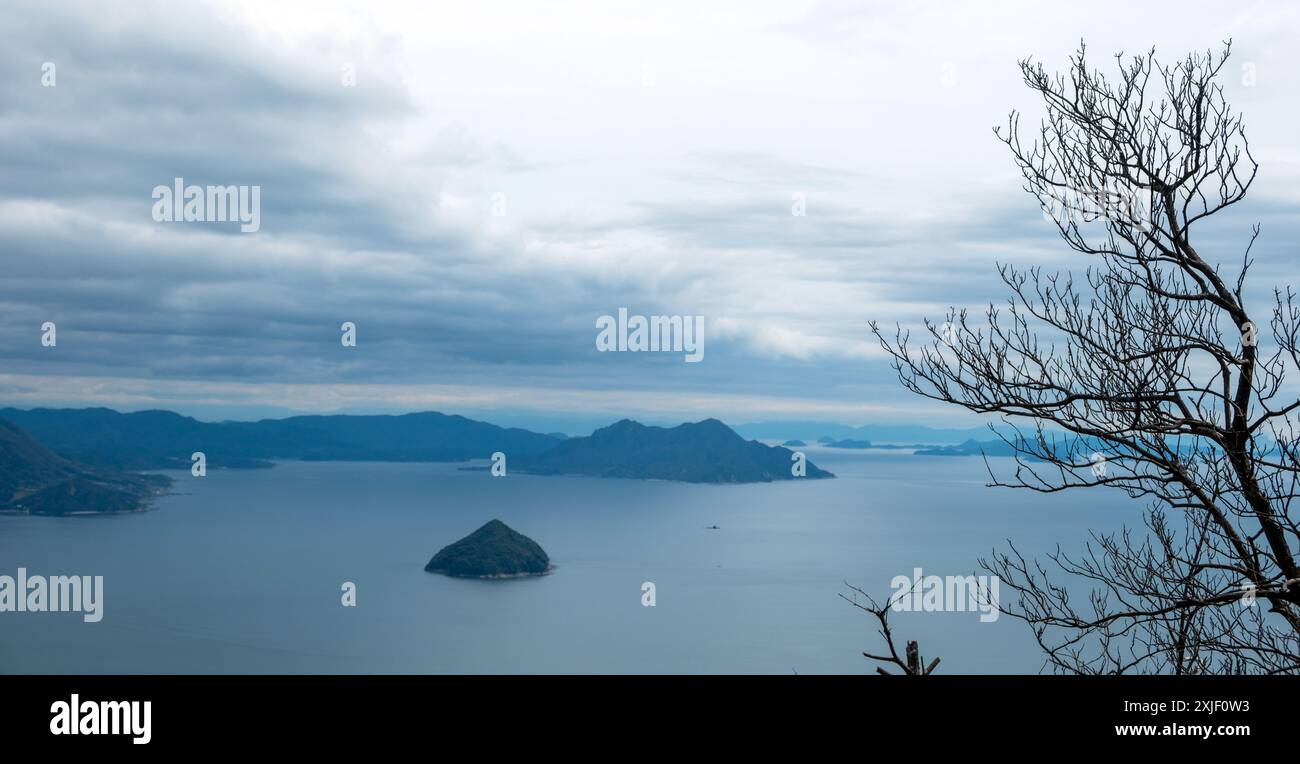 Japan, Seto Inland Sea view from Miyajima island, viewpoint on mount ...