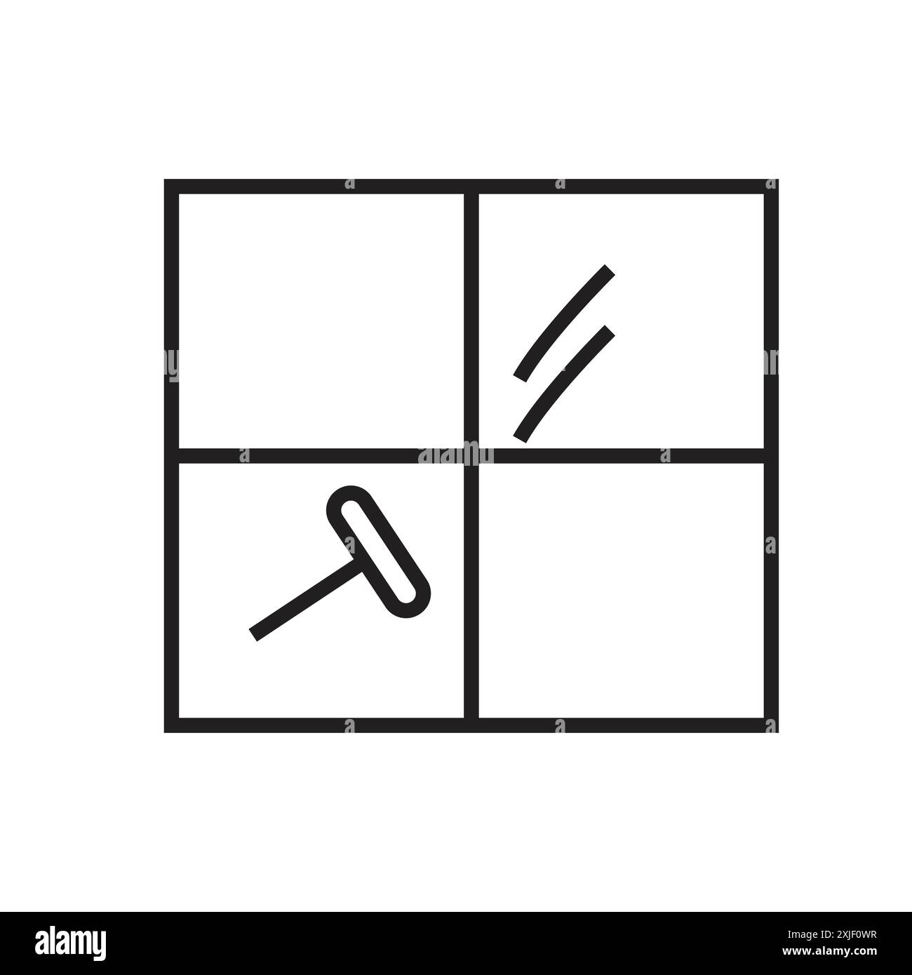 Windows cleaning icon simple flat vector symbol outline collection set ...