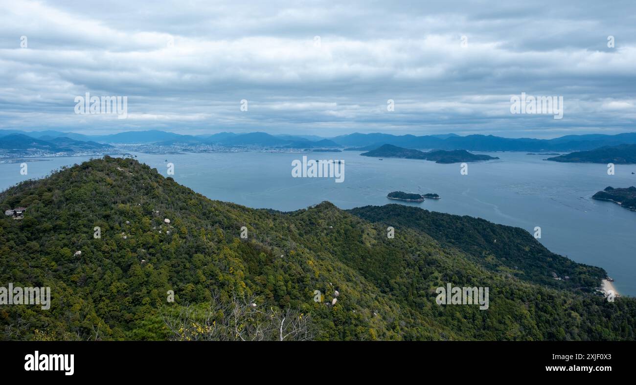 Japan, Seto Inland Sea view from Miyajima island, viewpoint on mount ...