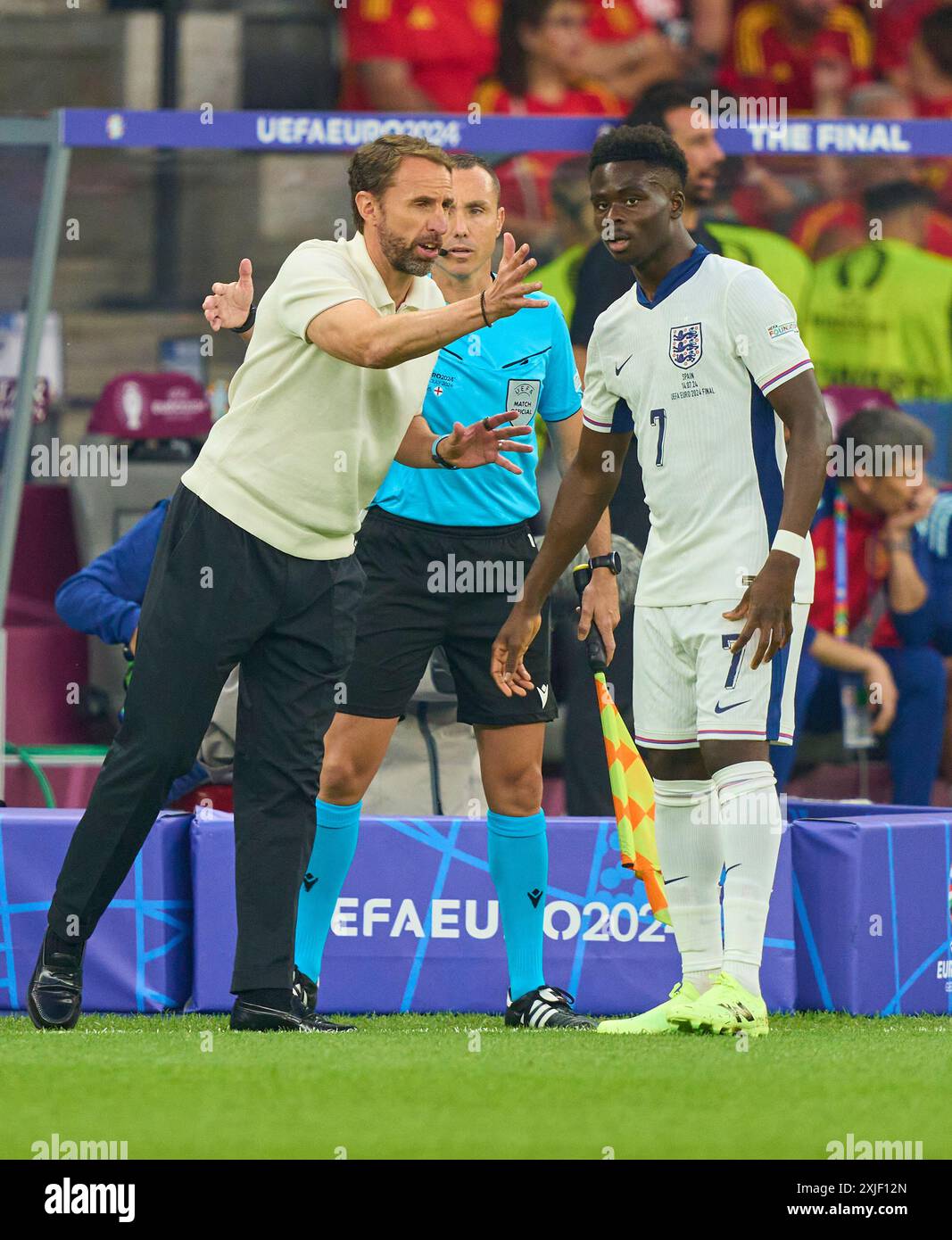 Gareth Southgate, headcoach England, Bukayo Saka, England 7. in the ...