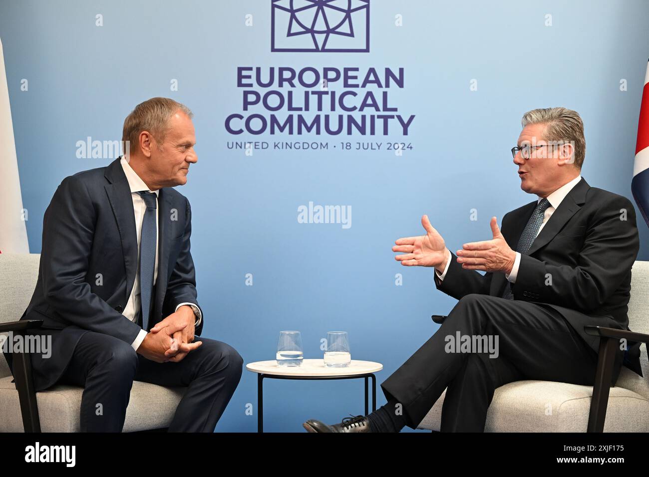 Prime Minister Sir Keir Starmer and Prime Minister of Poland Donald Tusk during a bilateral ...