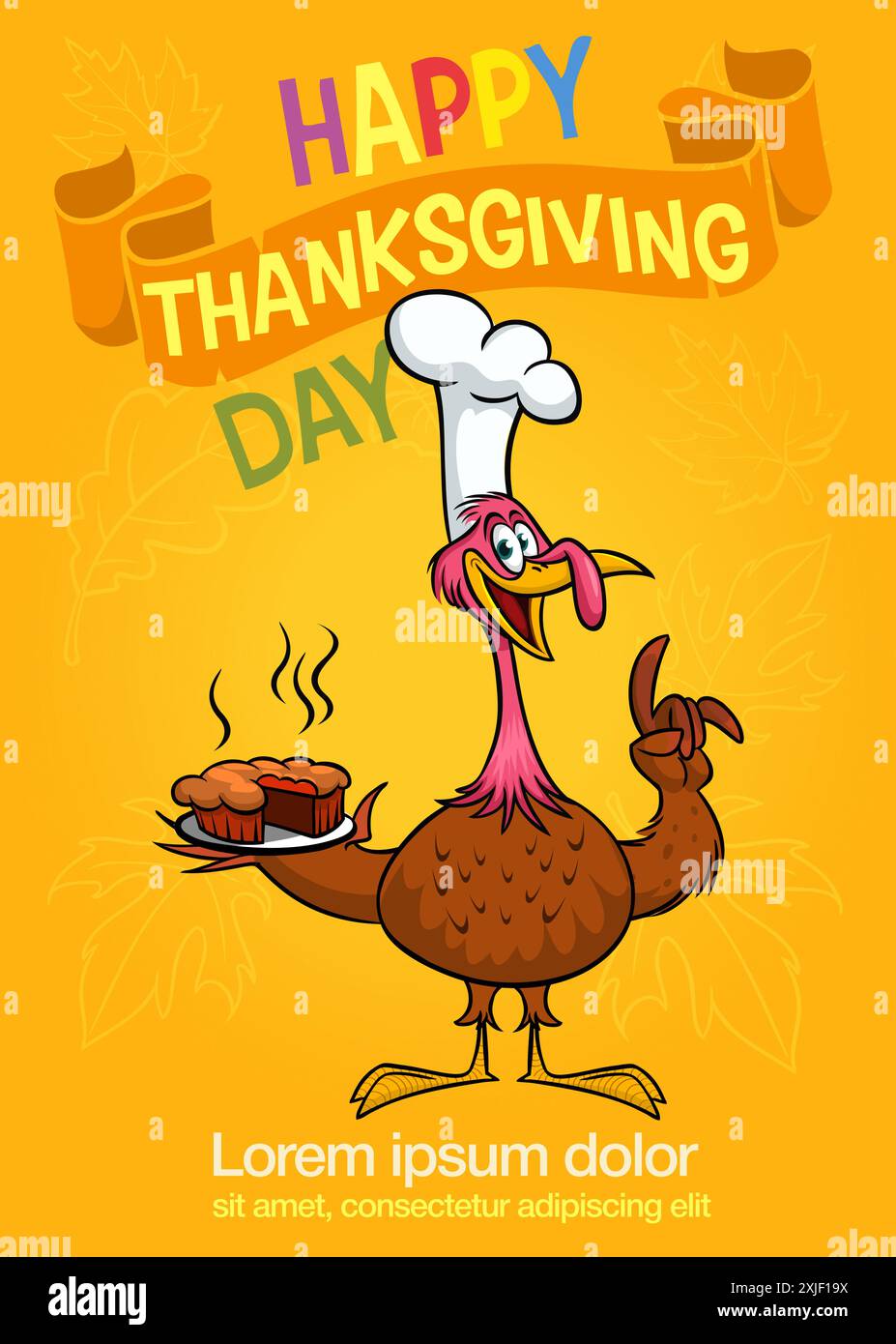 Cartoon happy cute thanksgiving turkey bird. Vector illustration ...