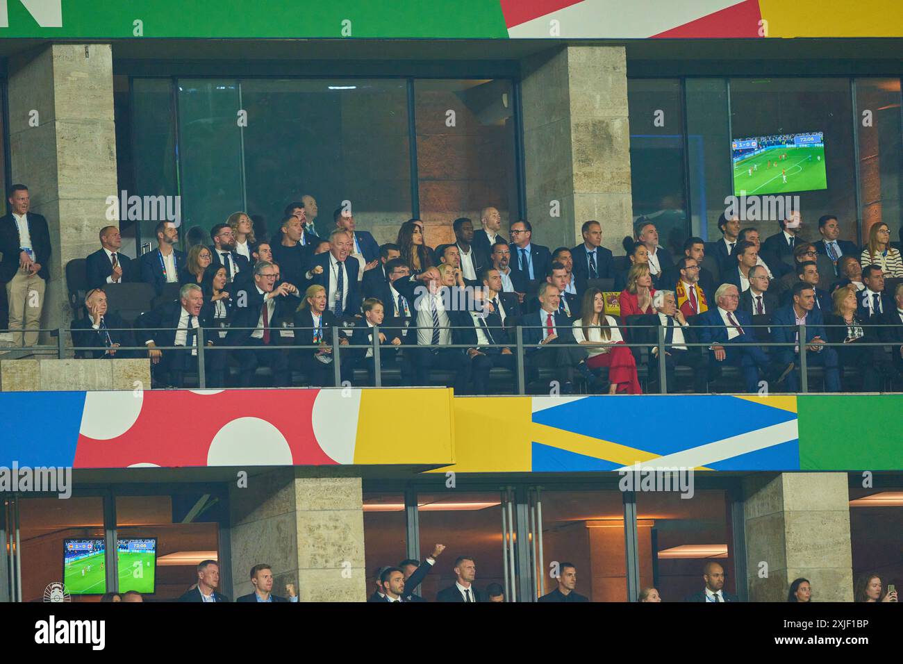 First two rows (L-R) at 1-1 goal: Bernd Neuendorf, David Gill, Lisa ...