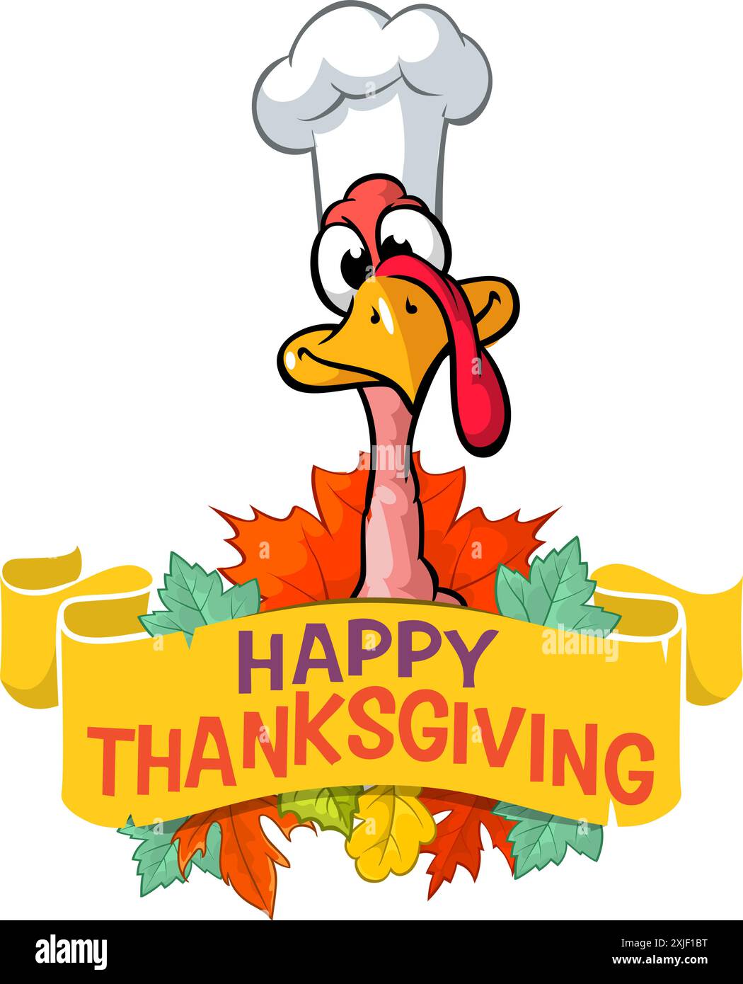 Cartoon happy cute thanksgiving turkey bird. Vector illustration ...