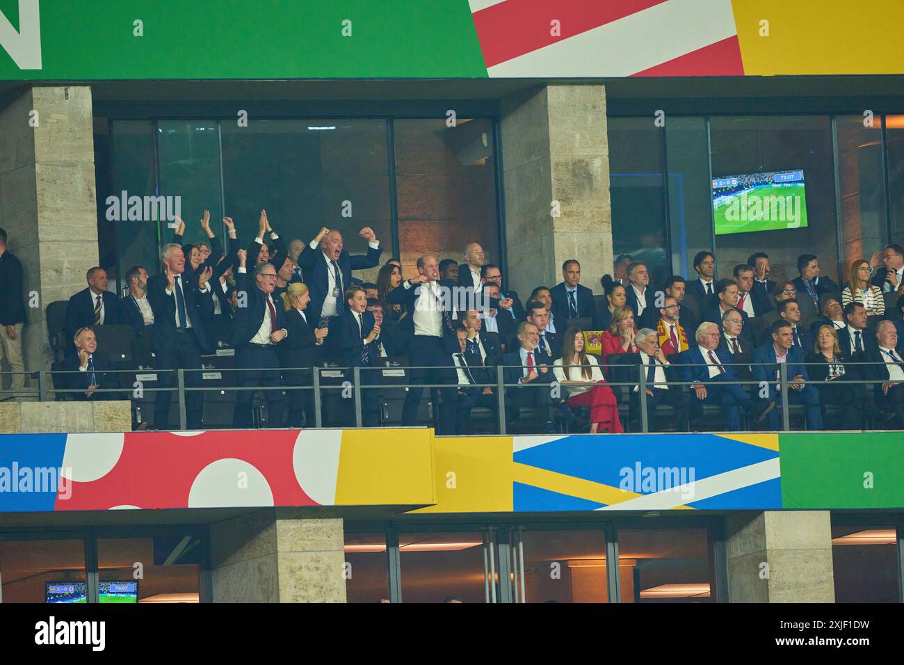 First two rows (L-R) at 1-1 goal: Bernd Neuendorf, David Gill, Lisa ...
