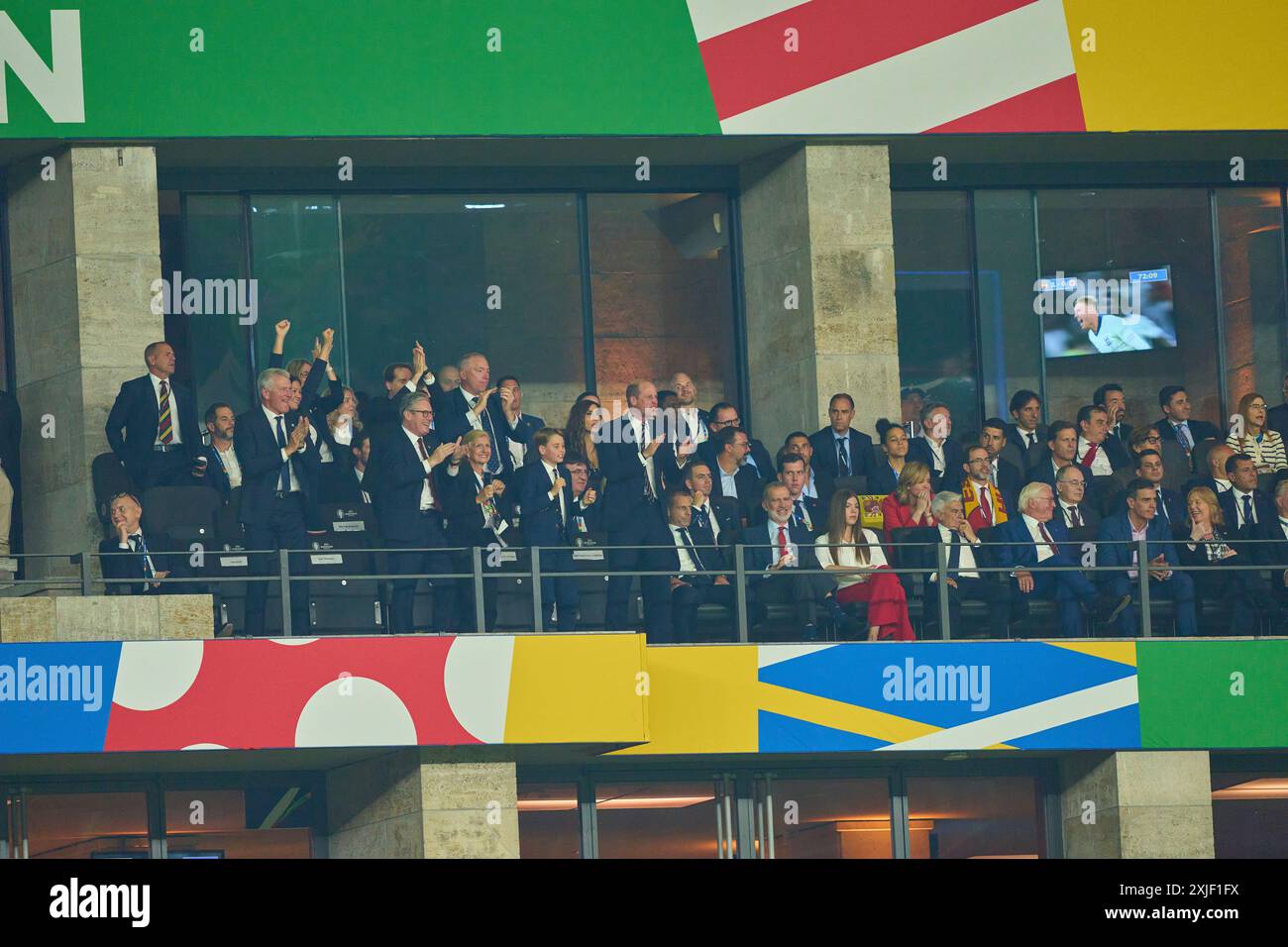 First two rows (L-R) at 1-1 goal: Bernd Neuendorf, David Gill, Lisa ...