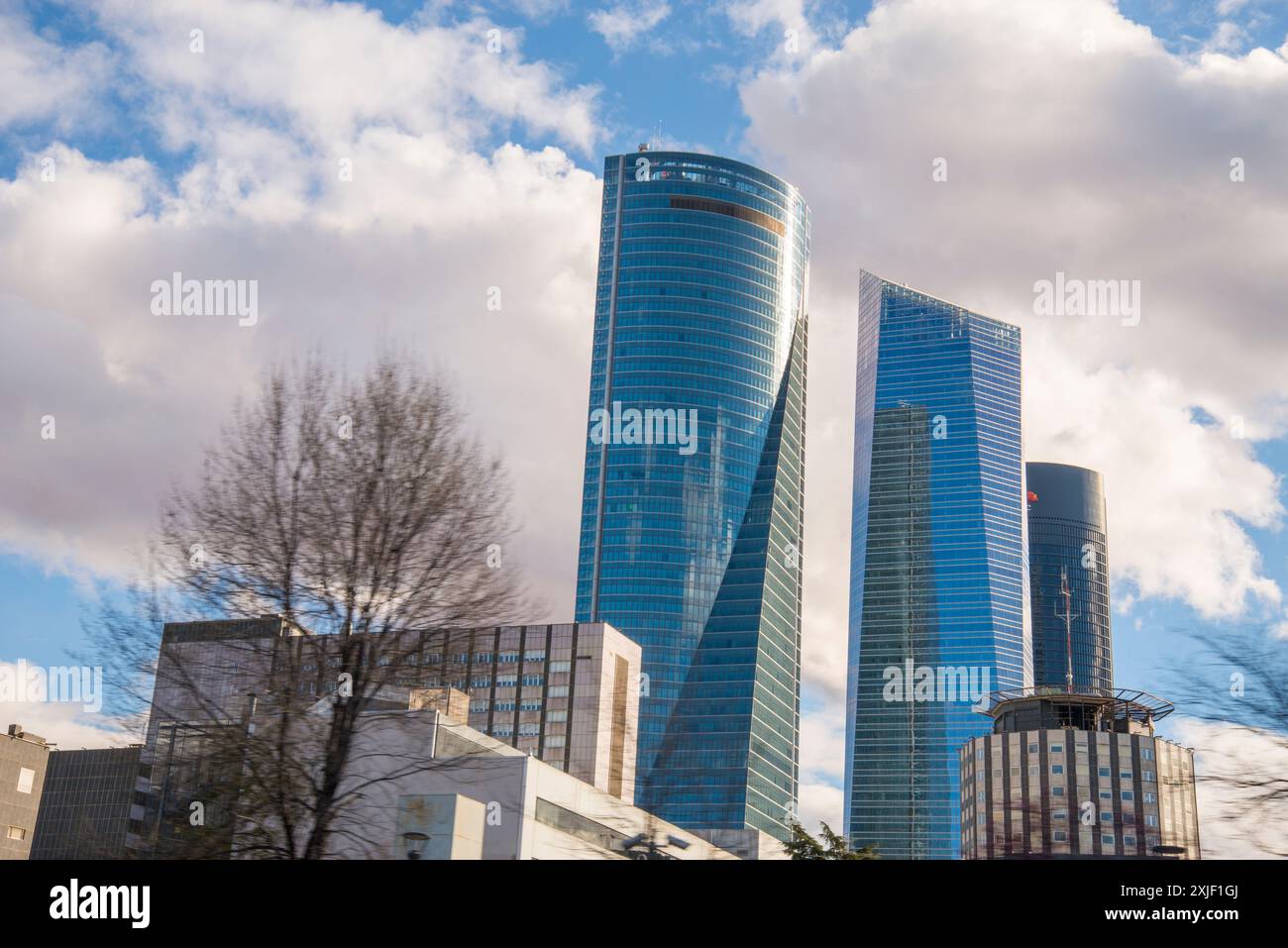 Four towers viewed from the road madrid hi-res stock photography and ...