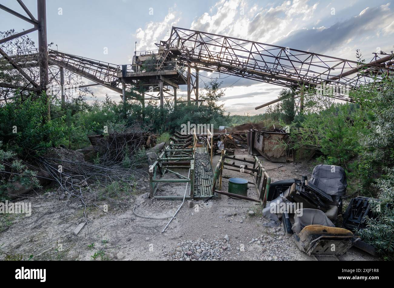 Garbage Dumped in the Nature. Old Car Tire Left. World Earth Day ...