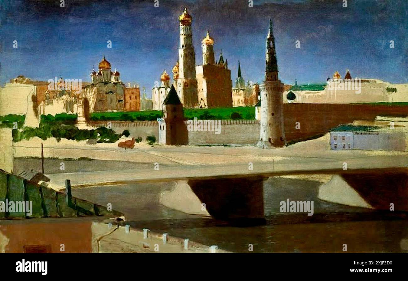 Arkhip Kuindzhi - View of the Kremlin from the Zamoskvorechye District - 1882 Stock Photo - Alamy