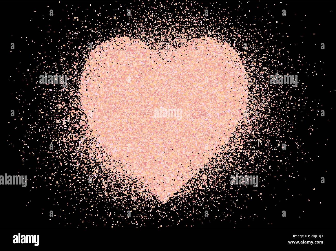 Pink salt or sugar powder, flying dust particles. Crystal of himalayan ...