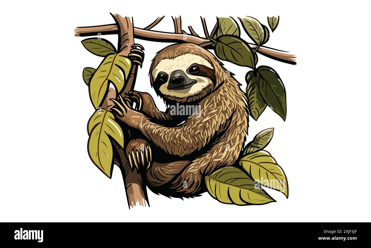 Sloth Game Character Style Vector Illustration Stock Vector Image & Art ...