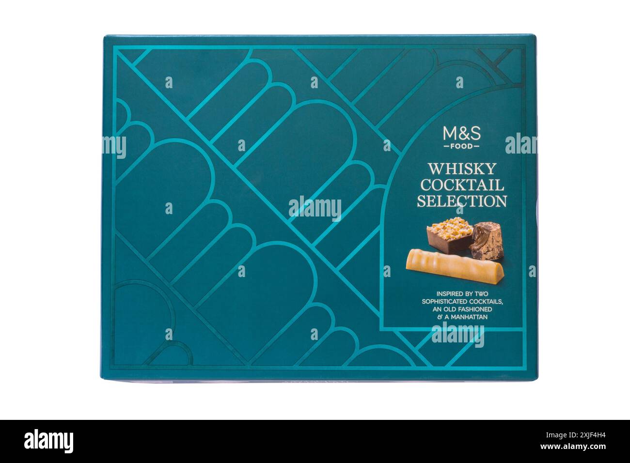 box of Whisky Cocktail Selection chocolates from M&S isolated on white ...