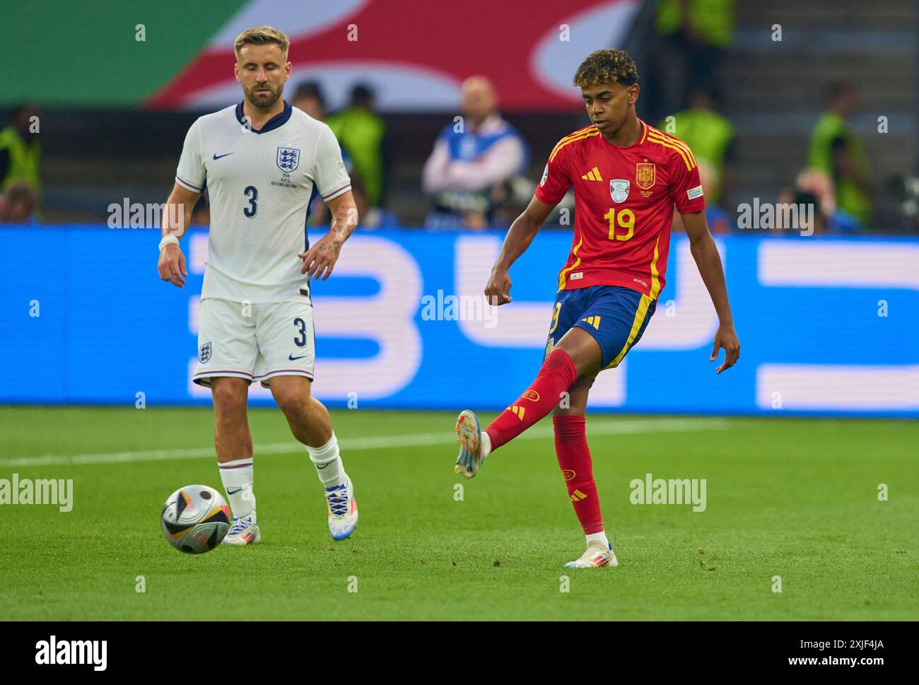 Berlin, Germany. 14th July, 2024. Lamine Yamal, ESP 19 compete for the ...