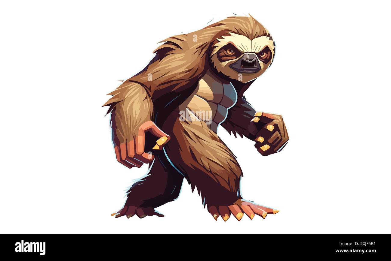 Sloth Game Character Style Vector Illustration Stock Vector Image & Art ...