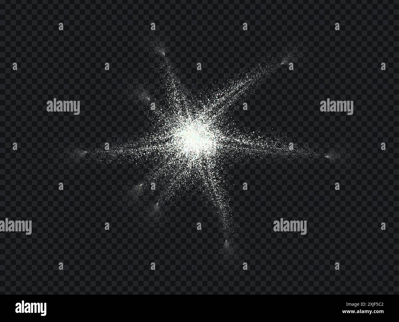 Salt or sugar crystal powder, flying dust particles. White dust grain ...