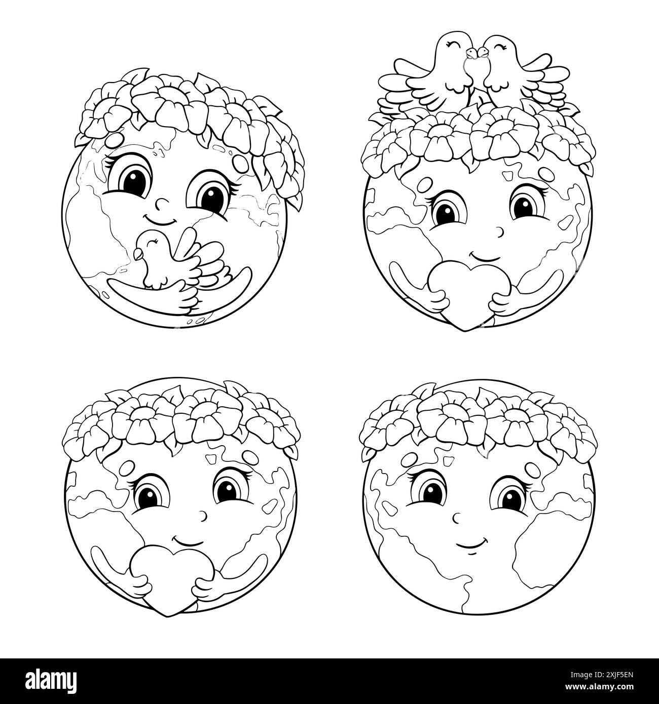 Save the planet kids drawing Black and White Stock Photos & Images - Alamy