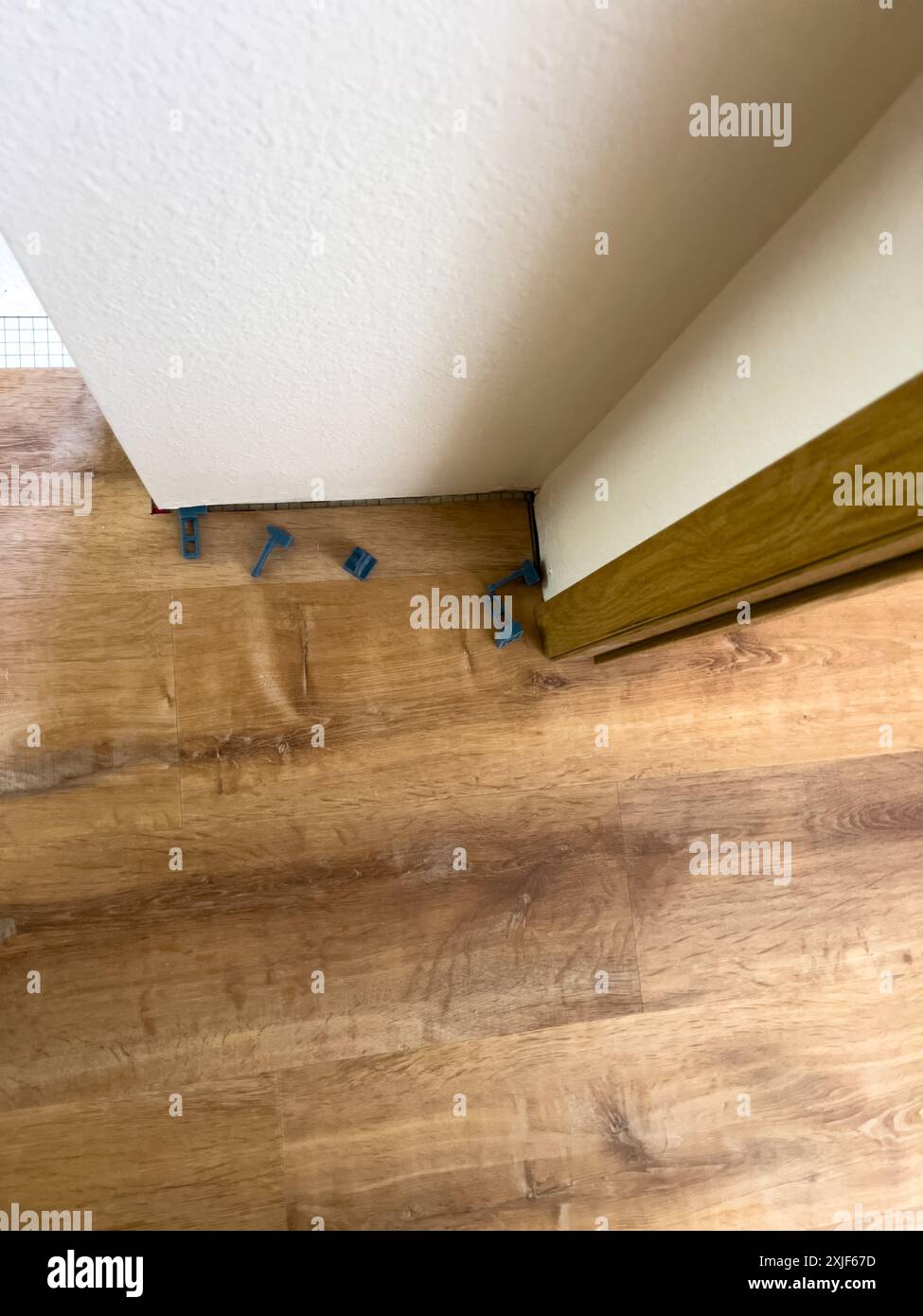 Flooring Installation Process with Underlayment Stock Photo - Alamy