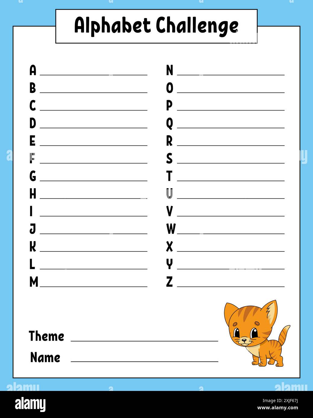 Alphabet challenge. Educational activity worksheet for kids and ...