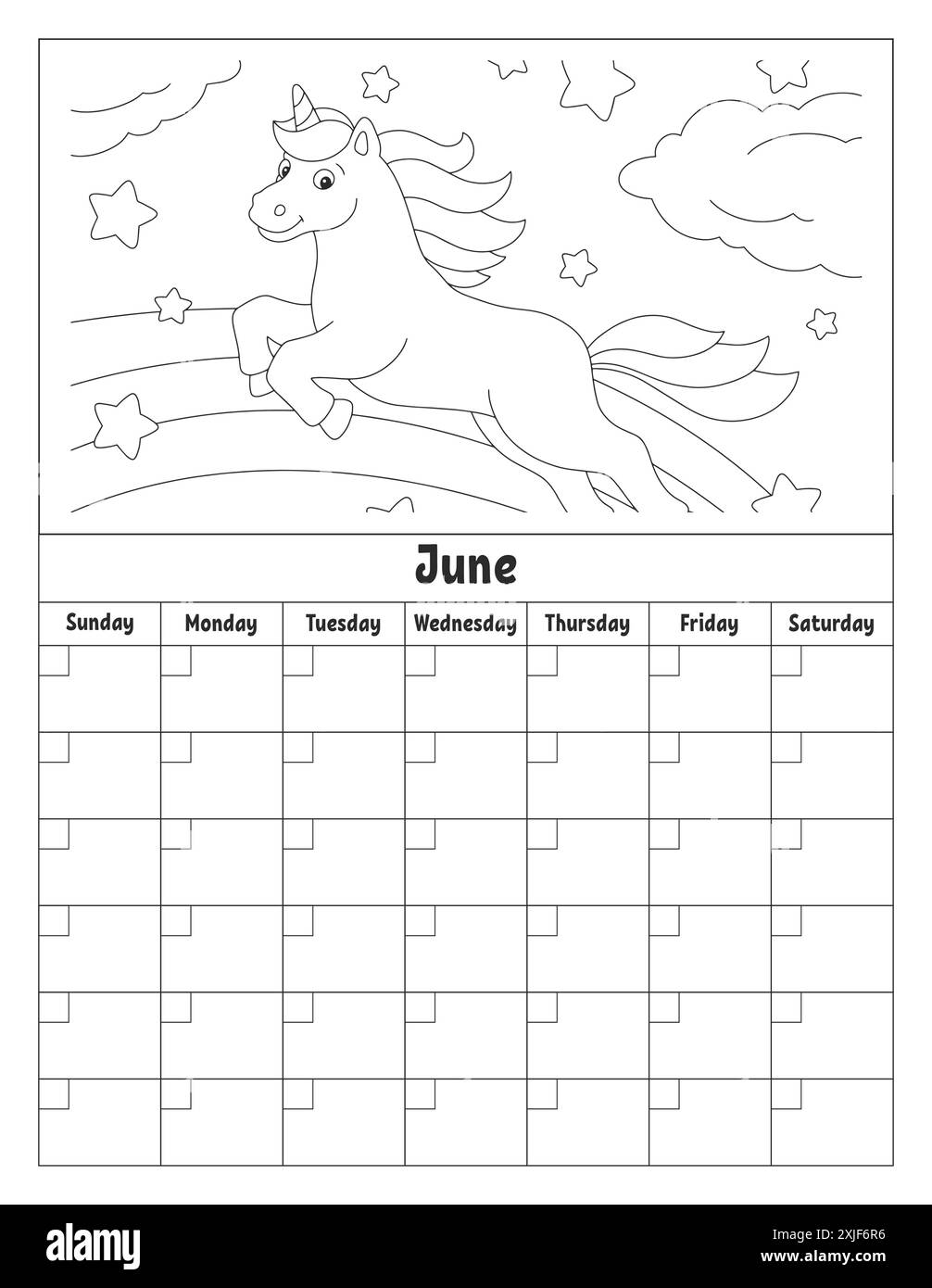 Blank calendar template for one month without dates. Colorful design ...