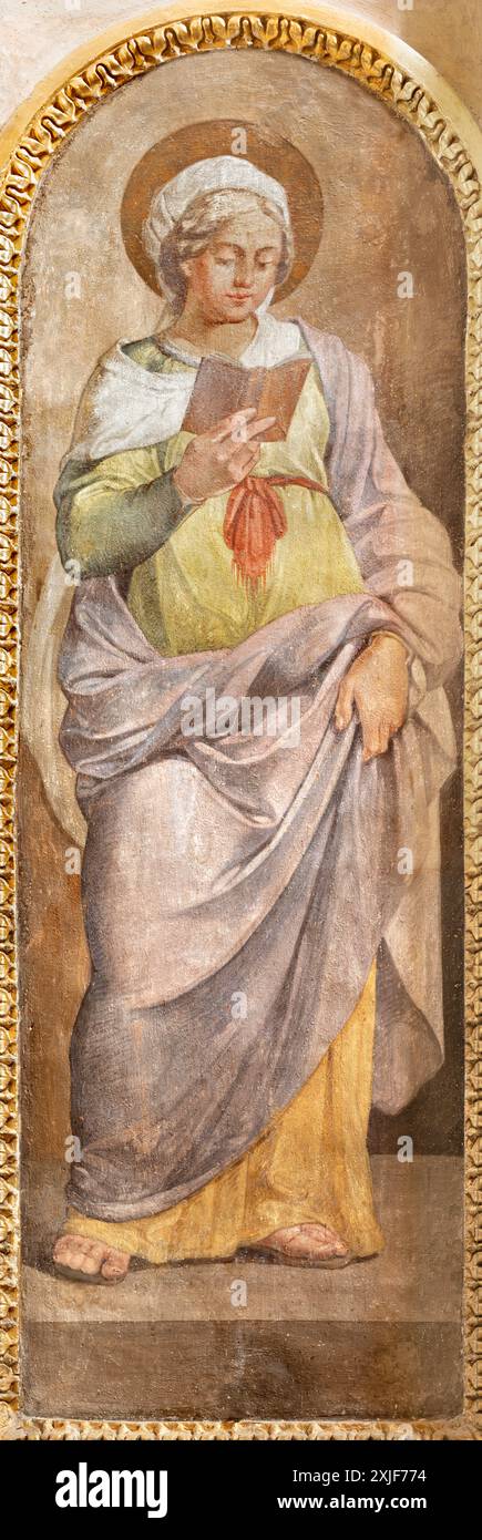 SPELLO, ITALY - MAY 18, 2024: The fresco of Virgin Mary in the church ...