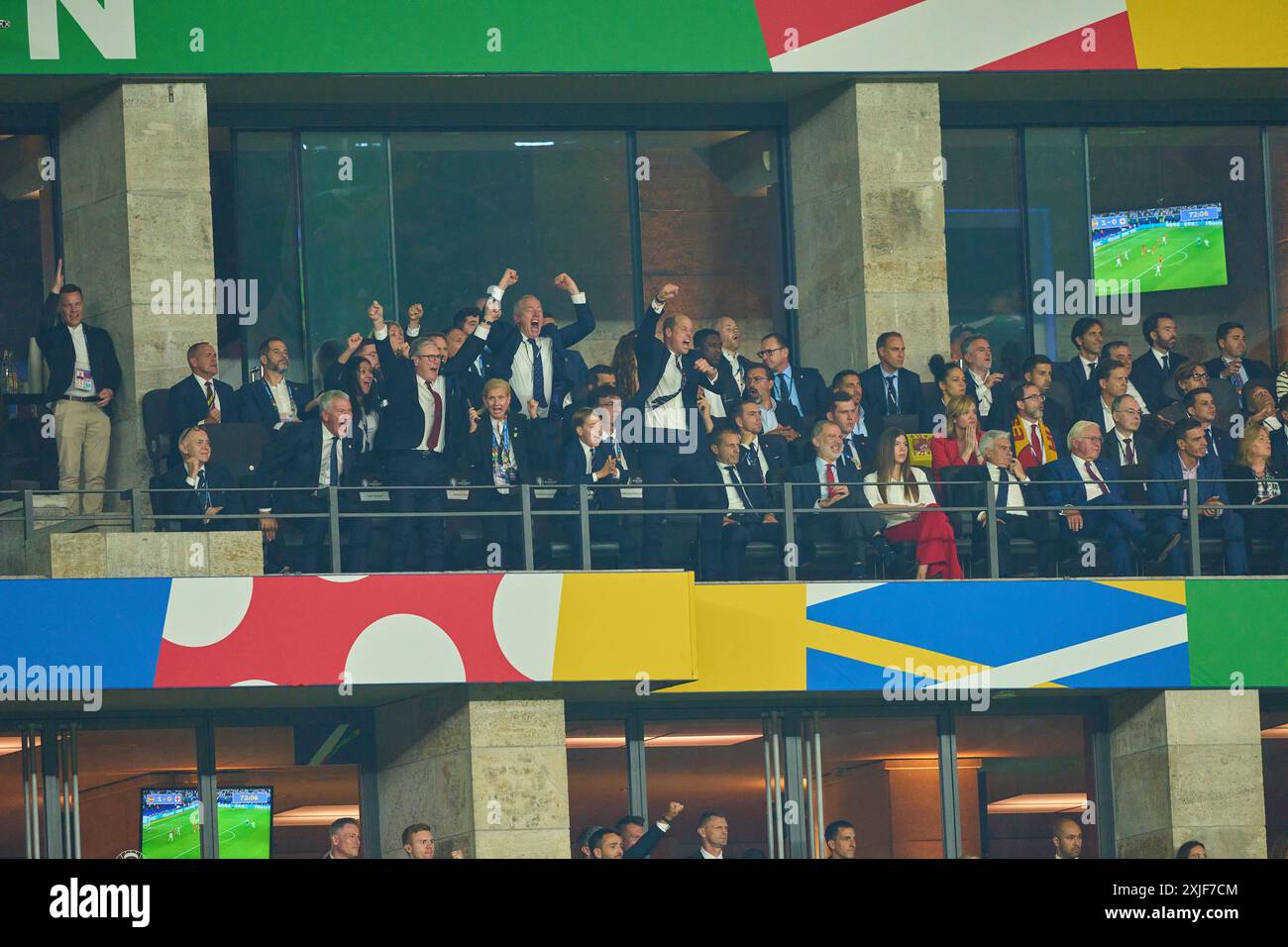 First two rows (L-R) at 1-1 goal: Bernd Neuendorf, David Gill, Lisa ...