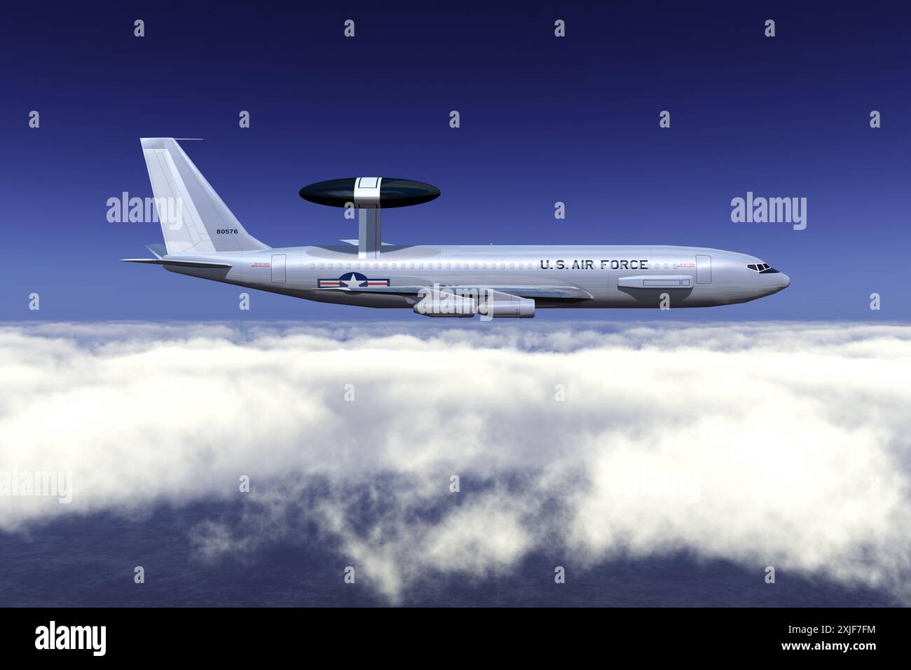 an airforce aircraft for airspace surveillance flying by Stock Photo ...