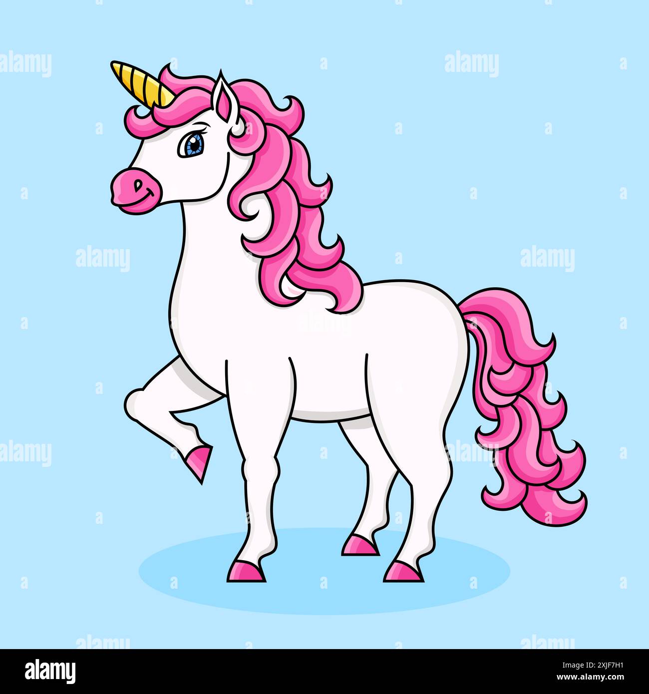 Cute unicorn. Magic fairy horse. Colorful vector illustration. Cartoon ...