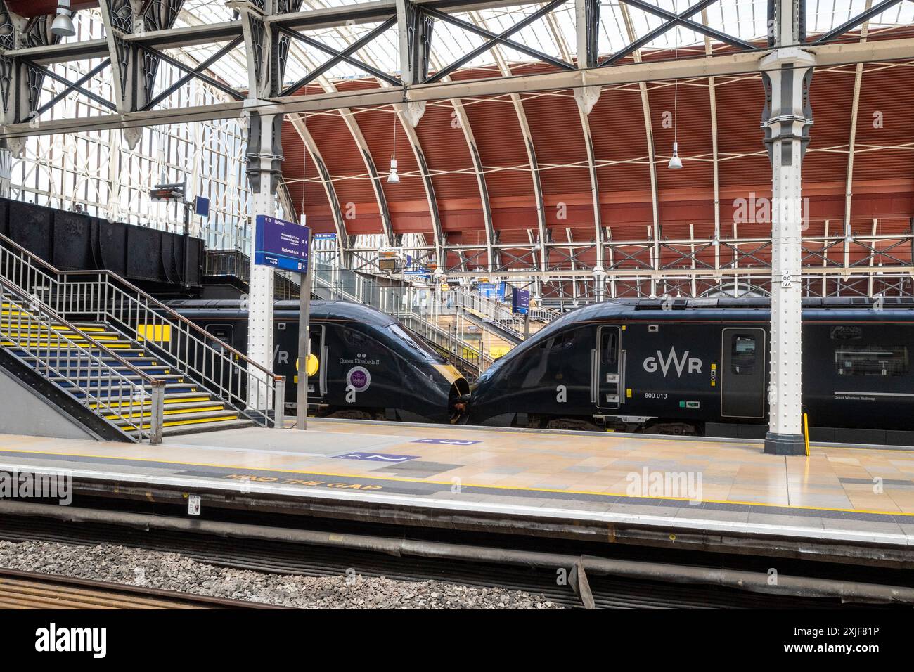 London, UK. 18 July 2024. GWR, Great Western Railways, trains at ...
