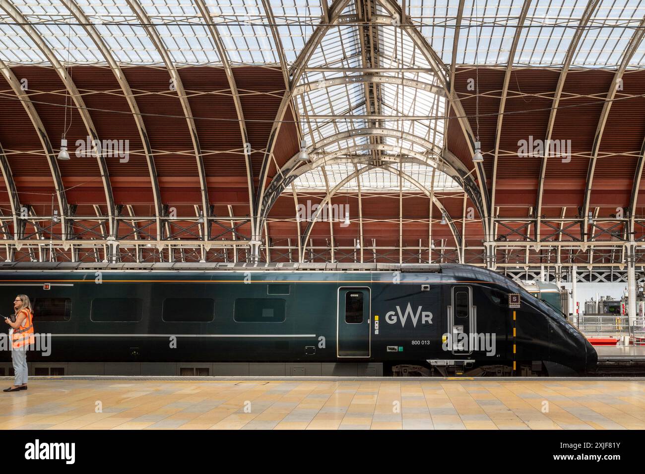London, UK. 18 July 2024. A GWR, Great Western Railways, train at ...
