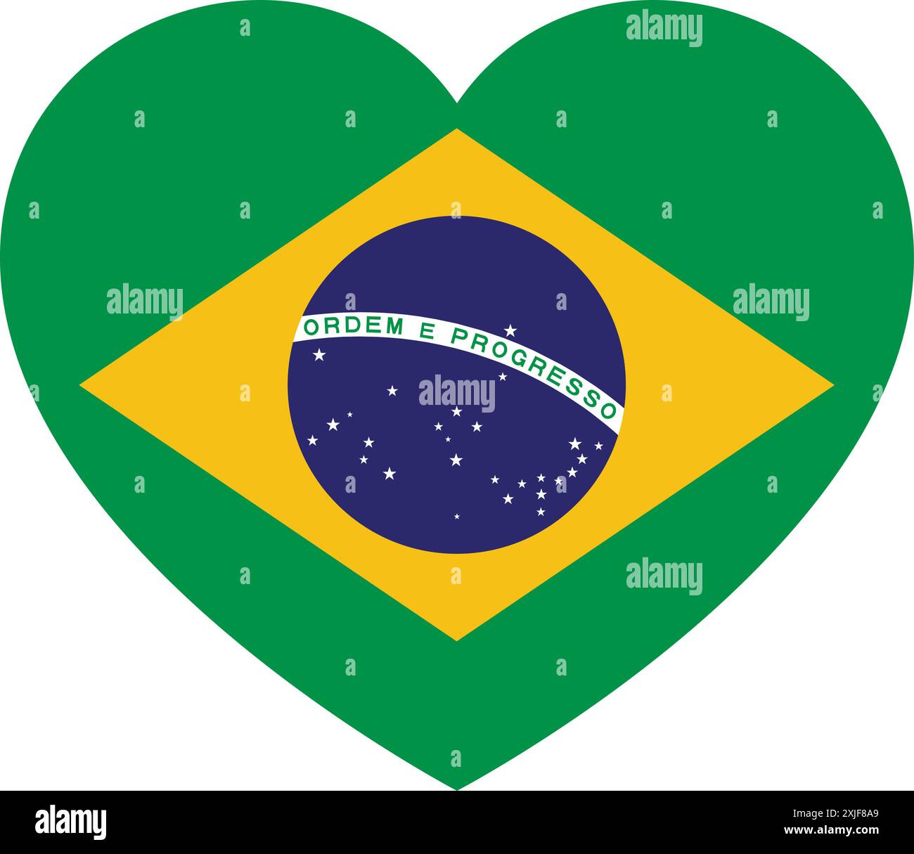 flag of Brazil in form of heart, symbol of love Stock Vector Image ...
