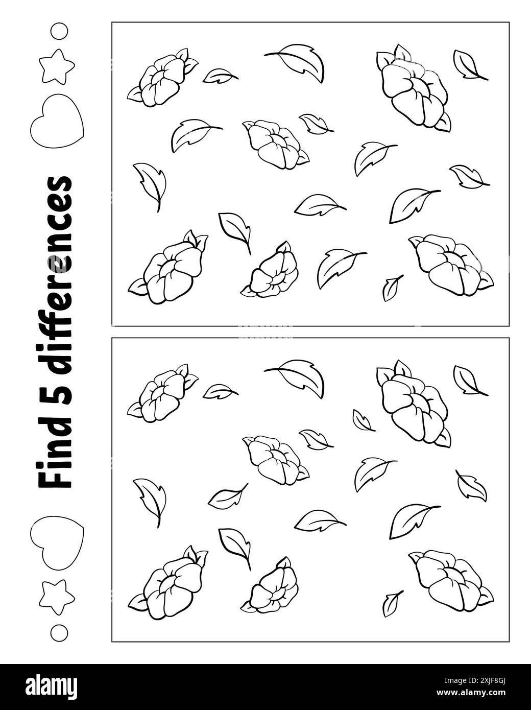 Find five differences. Coloring page for kids. Activity worksheet for ...