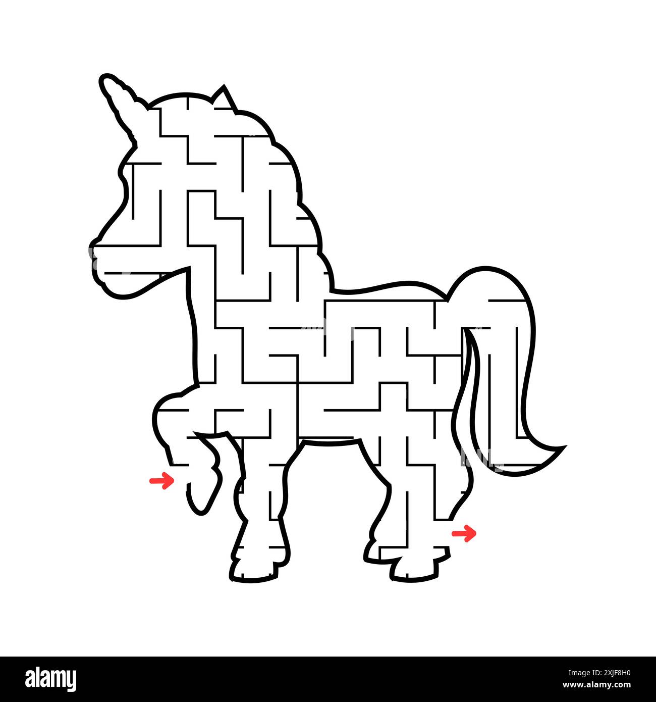 UInicorn maze. Game for kids. Puzzle for children. Labyrinth conundrum ...