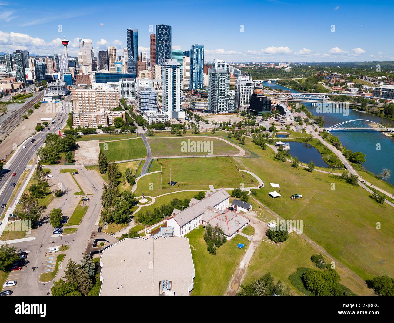 Calgary Alberta Canada, June 20 2024: Fort Calgary overlooking the ...