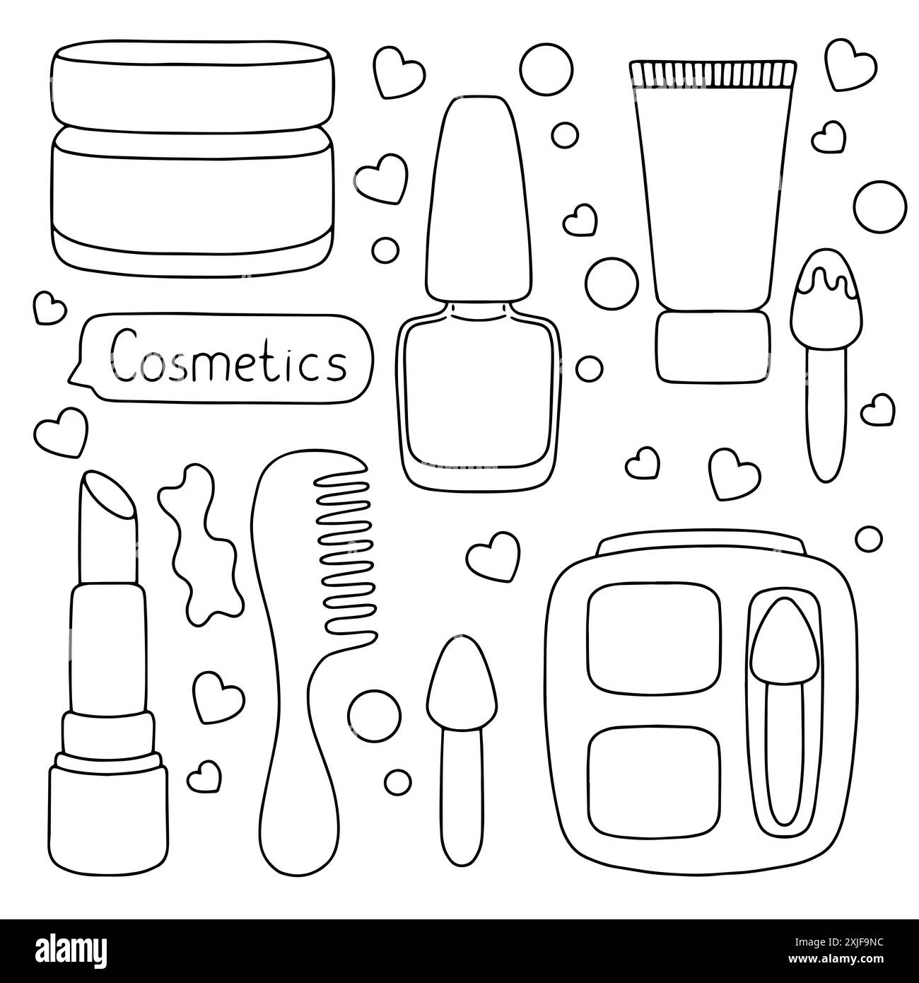 Cosmetics theme. Outline contour. Design element. Vector illustration ...