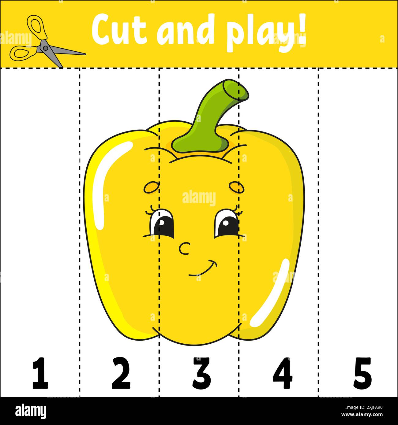 Learning numbers 1-5. Cut and play. Education worksheet. Game for kids ...