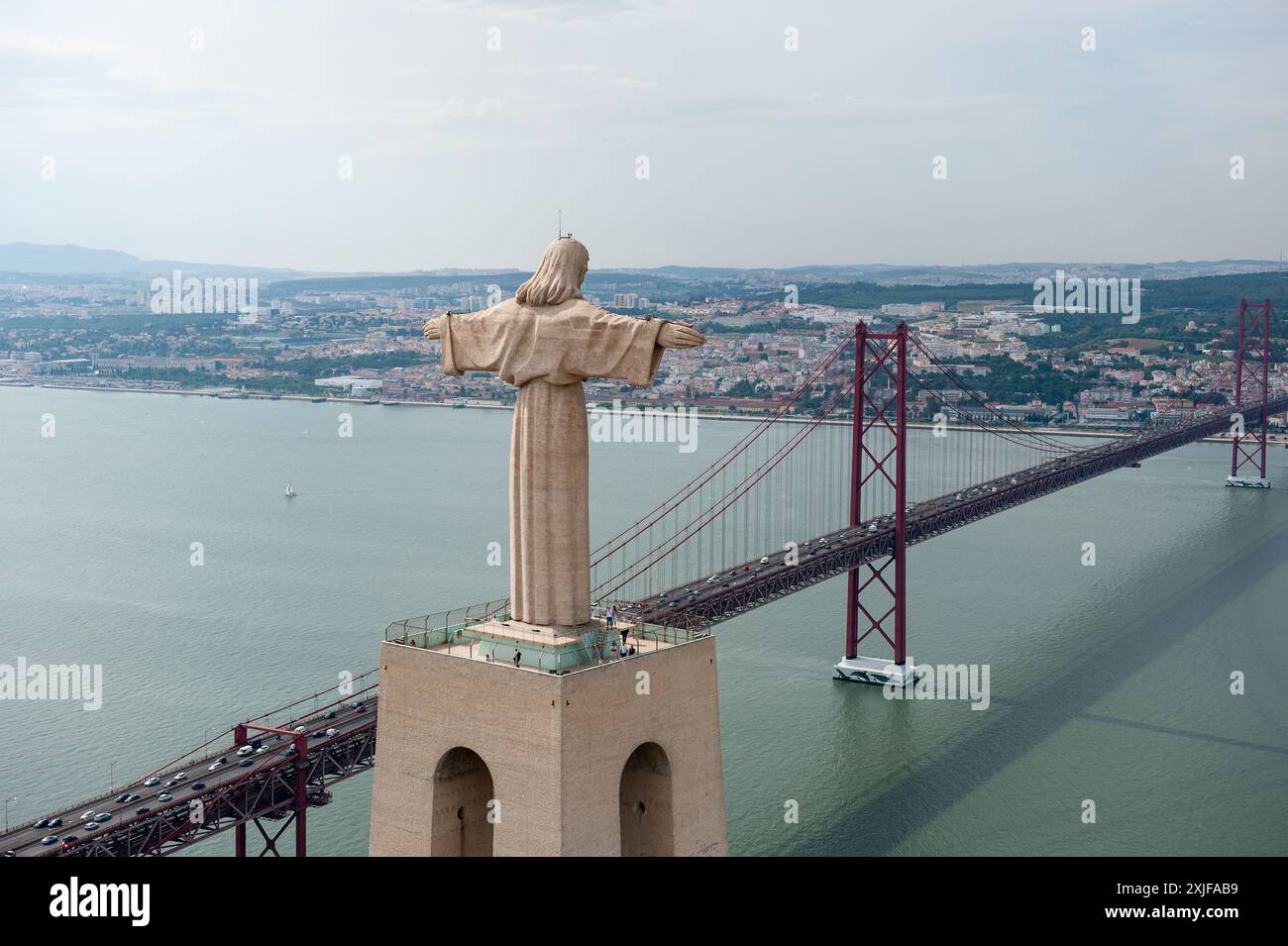 Aerial view of Sanctuary of Christ the King or Santuario de Cristo Rei ...