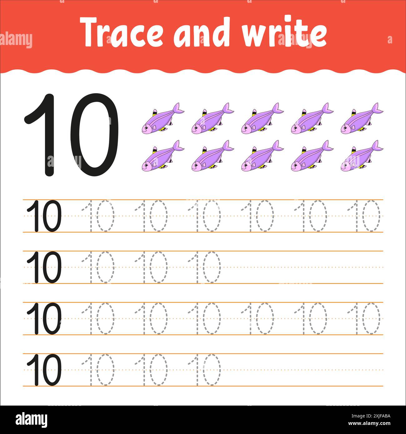 Learn Numbers. Trace and write. Handwriting practice. Learning numbers ...