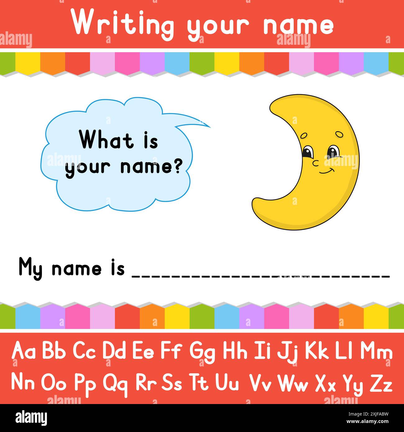Writing your name. Educational activity worksheet for kids and toddlers ...