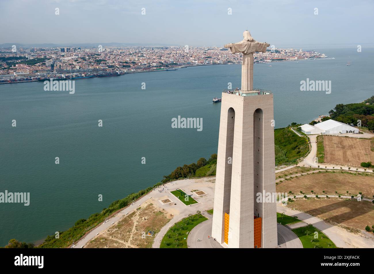 Aerial view of Sanctuary of Christ the King or Santuario de Cristo Rei ...