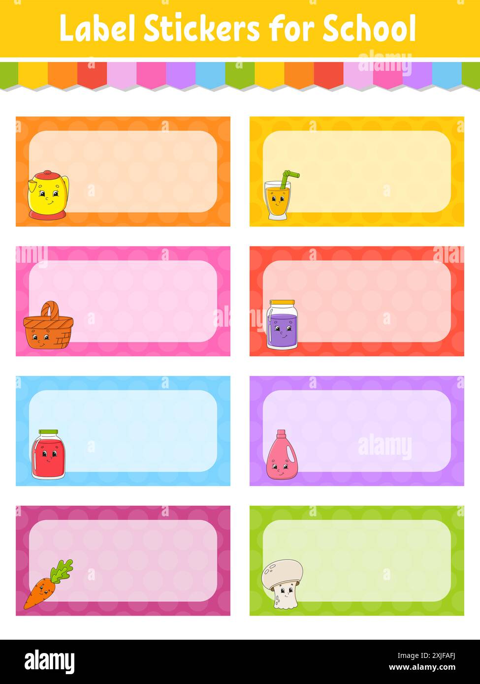 Bright stickers. Rectangular label. Color vector isolated illustration ...