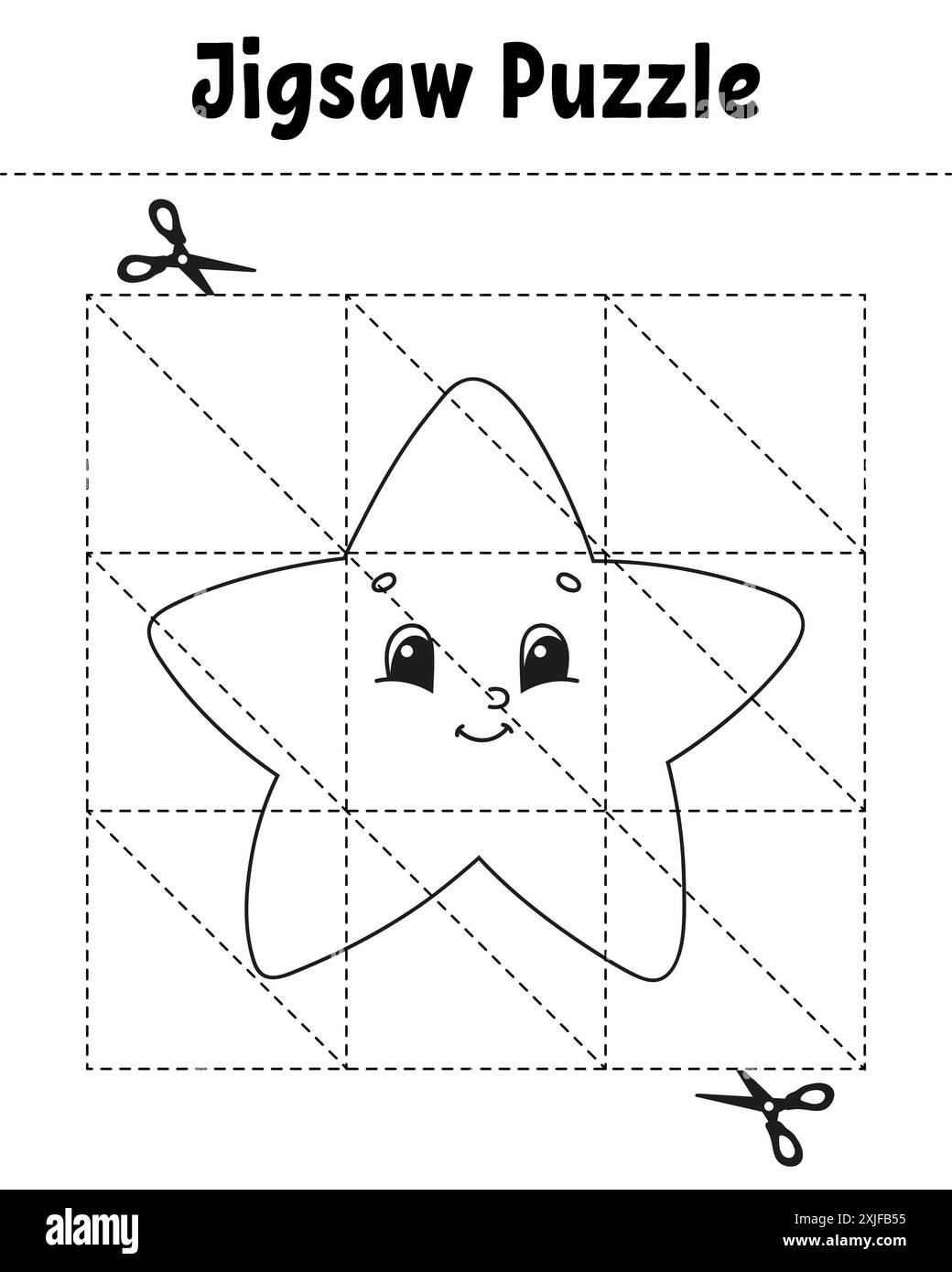 Jigsaw puzzle. Coloring page for kids. Vector illustration Stock Vector ...