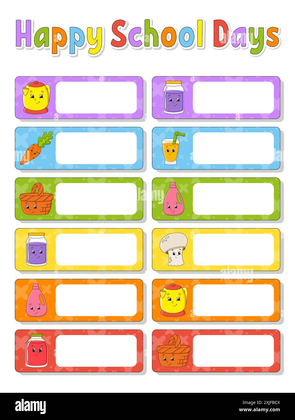 Bright stickers. Rectangular label. Color vector isolated illustration ...