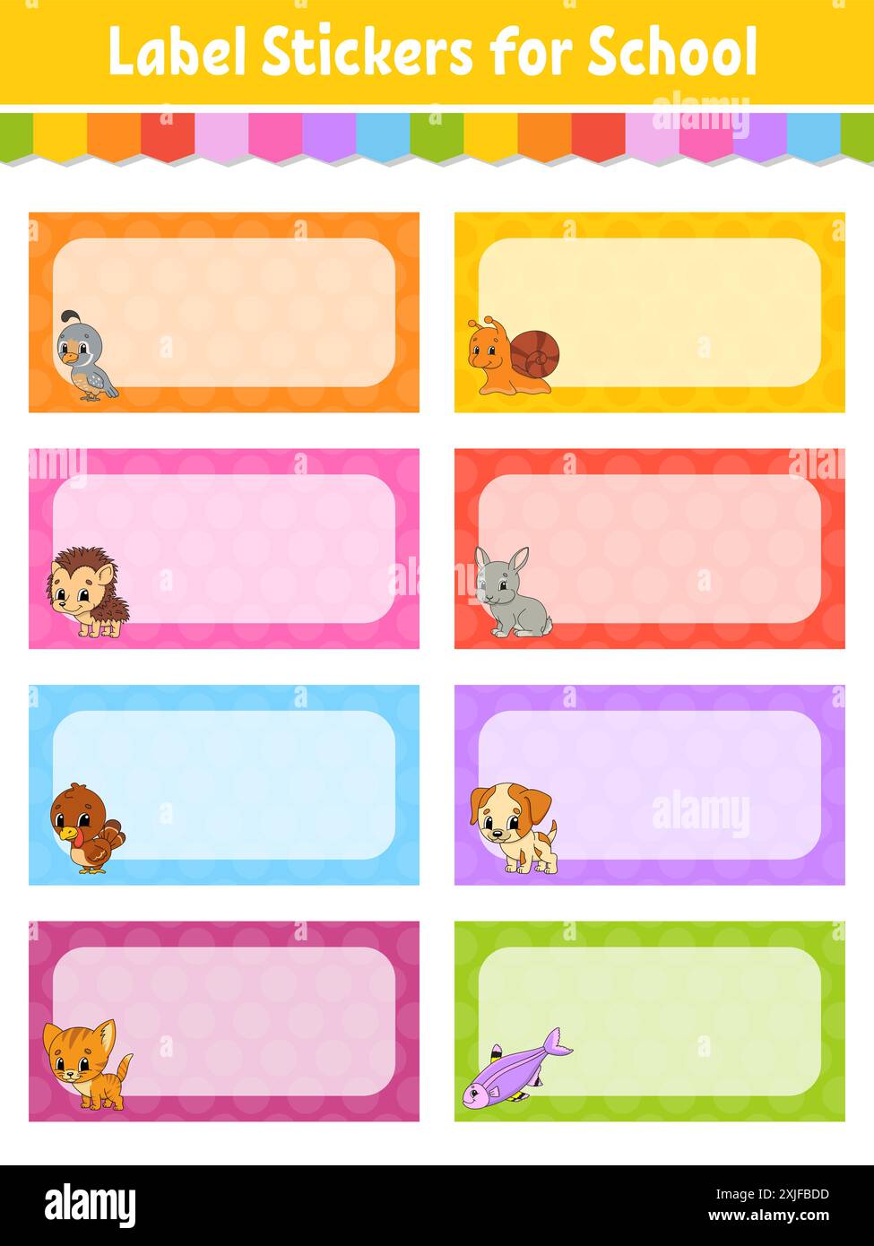 Bright stickers. Rectangular label. Color vector isolated illustration ...