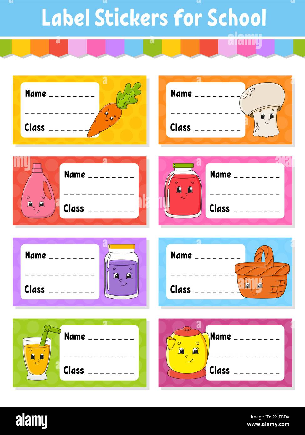 Bright stickers. Rectangular label. Color vector isolated illustration ...