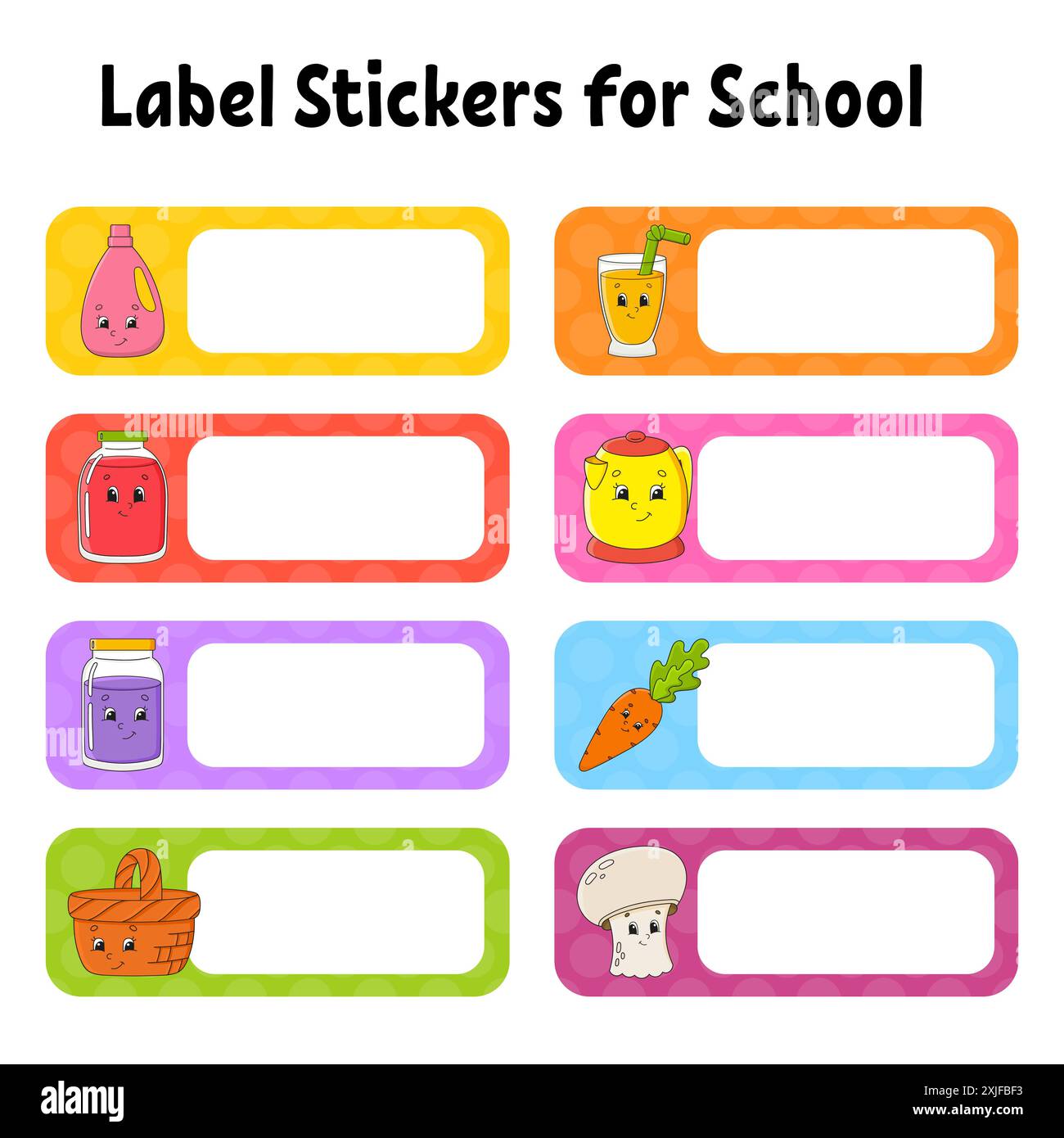Bright stickers. Rectangular label. Color vector isolated illustration ...