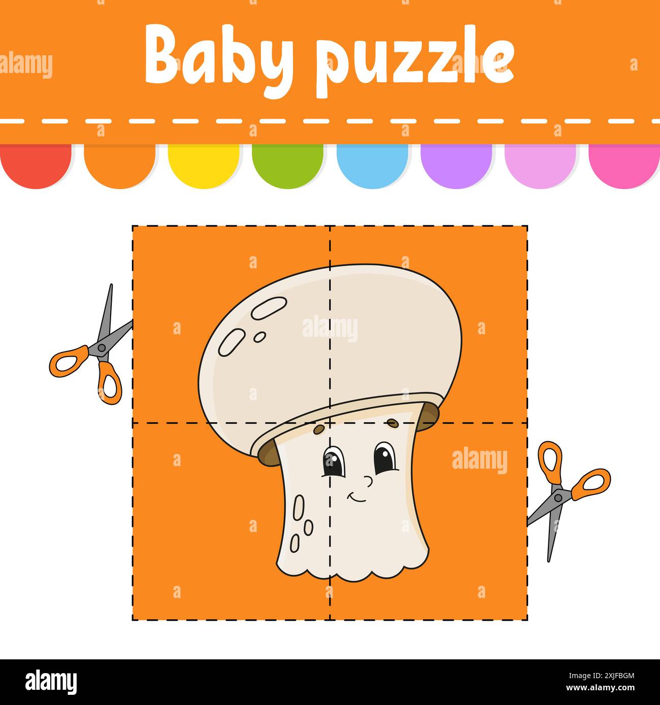 Baby puzzle. Easy level. Flash cards. Cut and play. Color activity ...