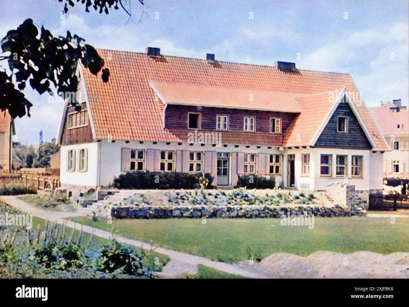 A photograph of a customs house on the border of East Prussia, taken ...