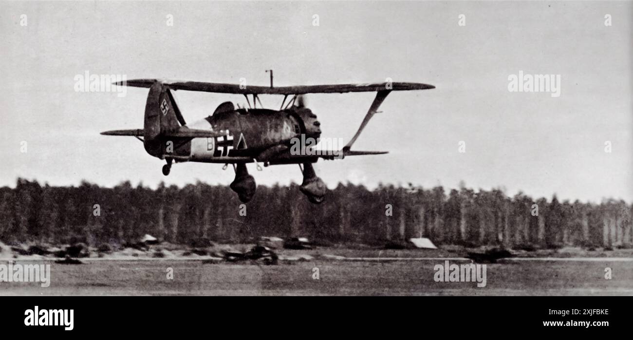 A photograph of a Henschel Hs 123 aircraft, part of the German Air ...