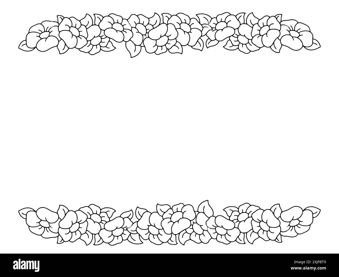 Beautiful flower frame. Coloring page. Design element for greeting card ...