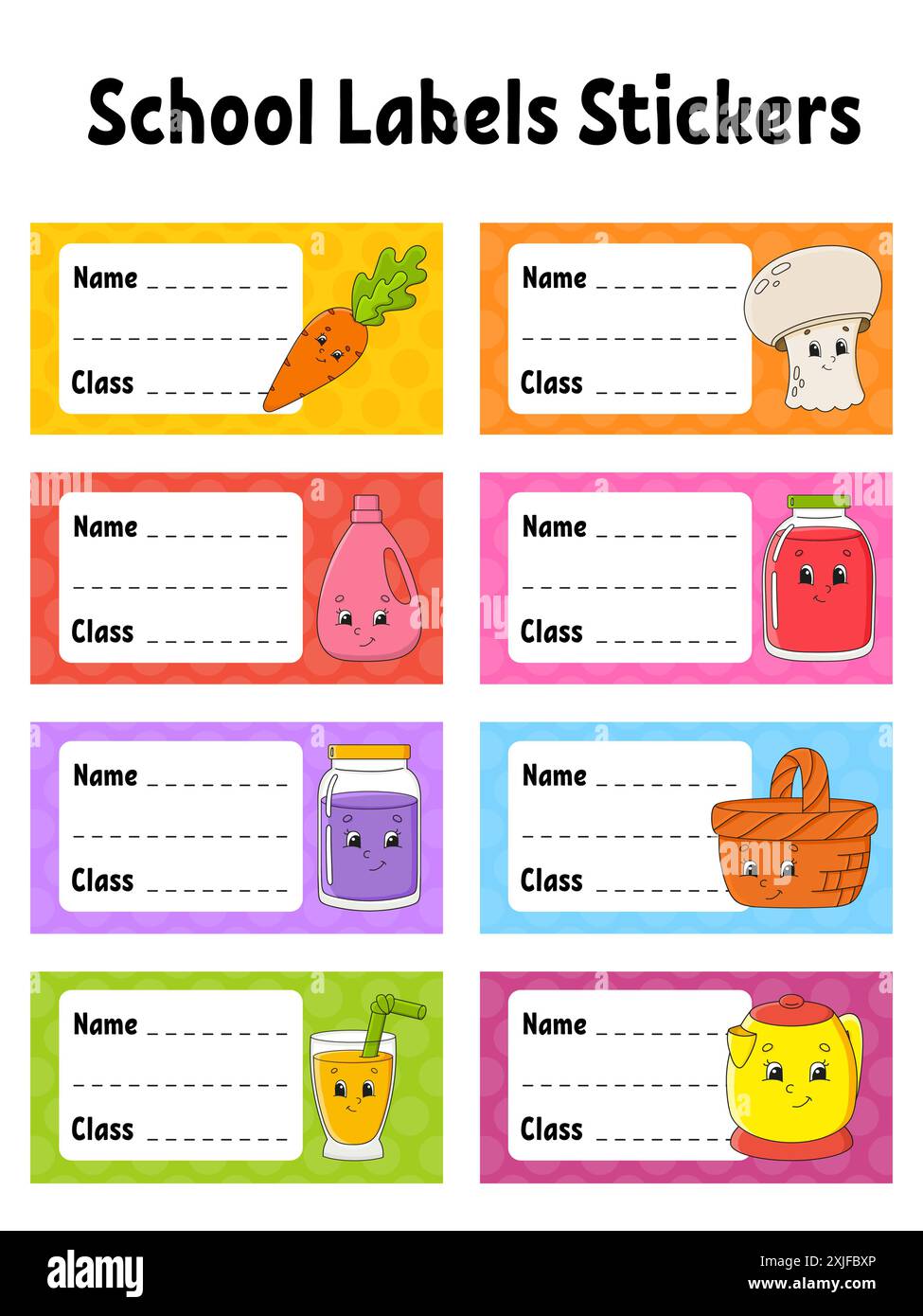 Bright stickers. Rectangular label. Color vector isolated illustration ...